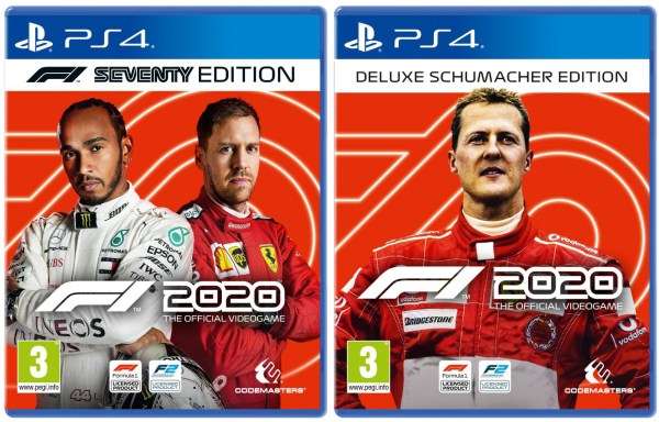 Estas son las caratulas que tendrán las versiones de F1 2020
